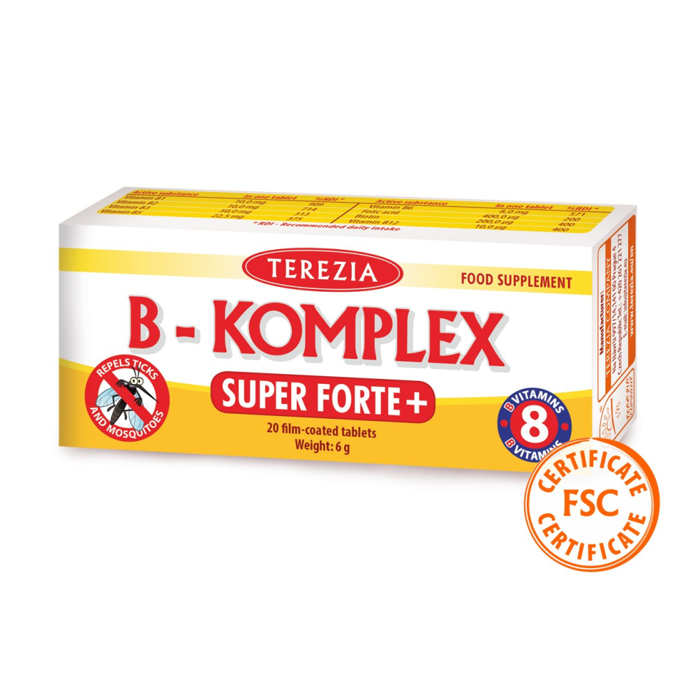 B-KOMPLEX super forte+ 20 tablets | Terezia.eu | Food supplements from ...